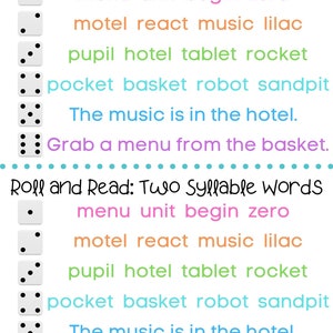 Roll and Read Phonics Blending Lines, A Yearlong Fluency Building ...