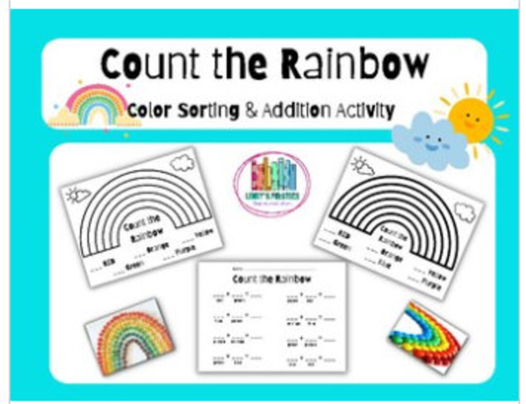 Count the Rainbow: Color Sorting and Addition Activity - Etsy