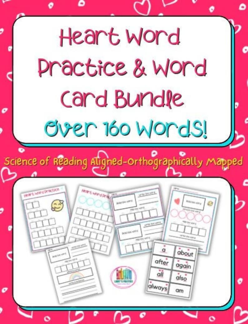 Heart Word Practice and Word Card Bundle: Science of Reading Aligned ...