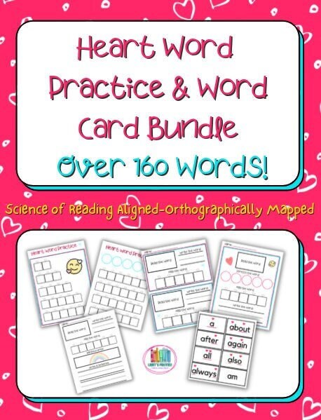Heart Word Practice and Word Card Bundle: Science of Reading Aligned ...