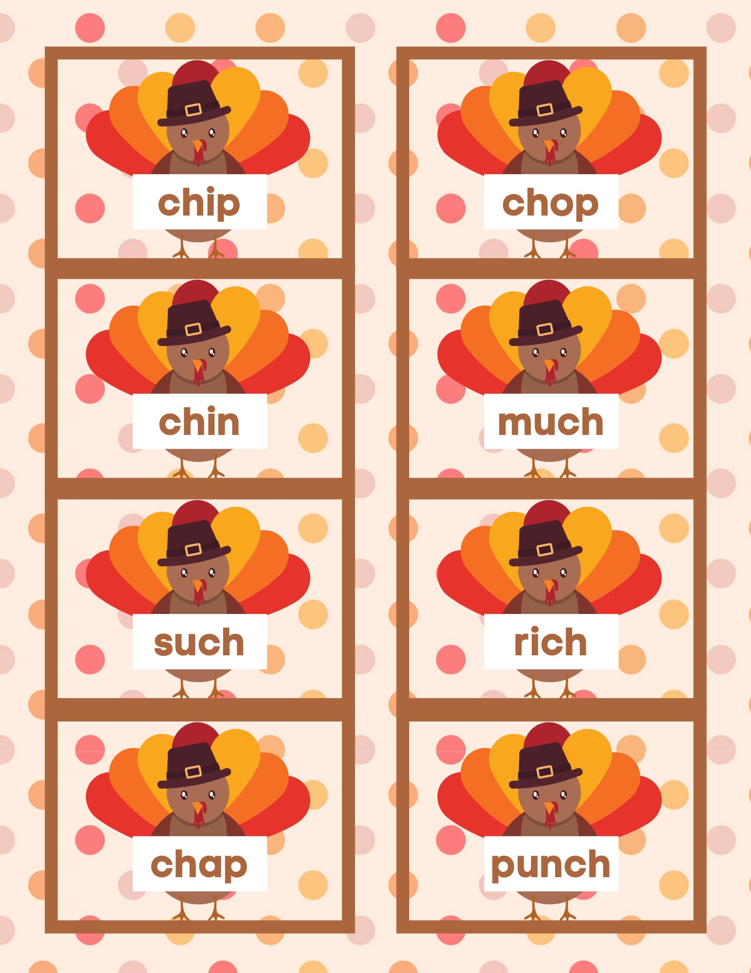 Turkey Digraph Fun: Word Sort and Decoding Activities - Etsy