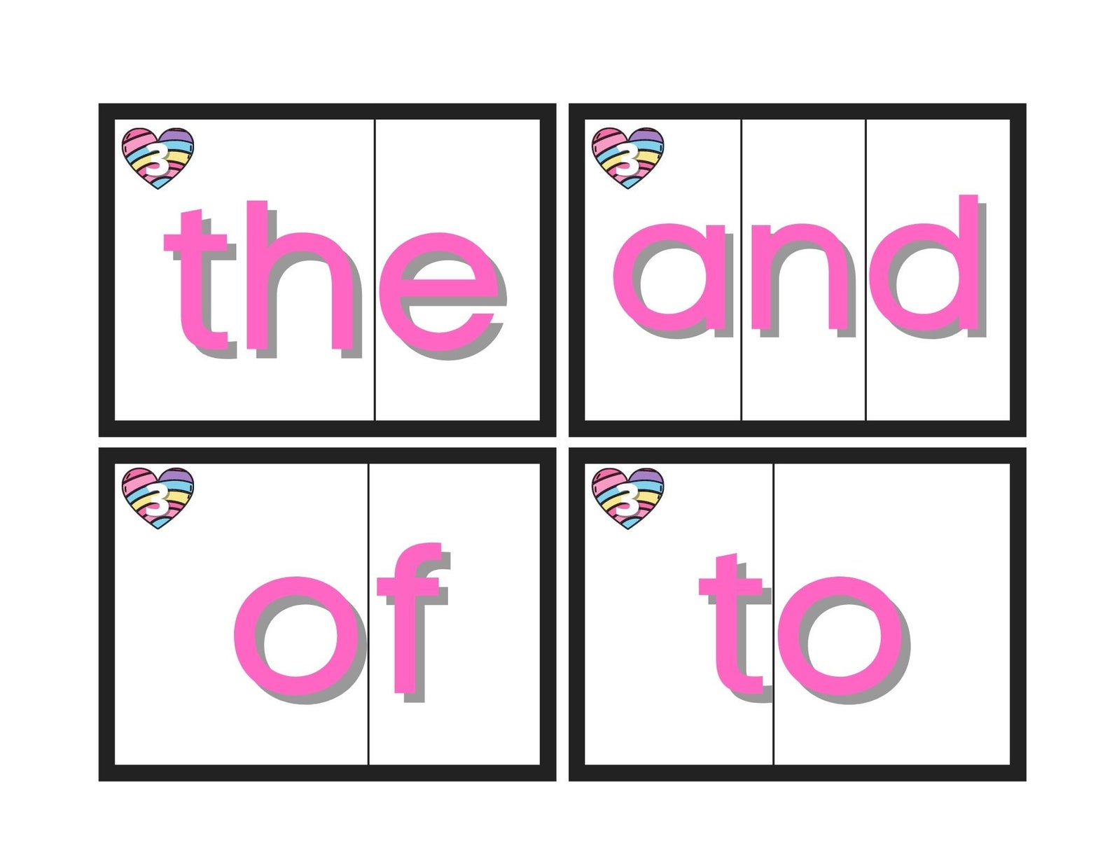 Heart Word Clip It & Map It Game, Orthographic Mapping, Science of ...