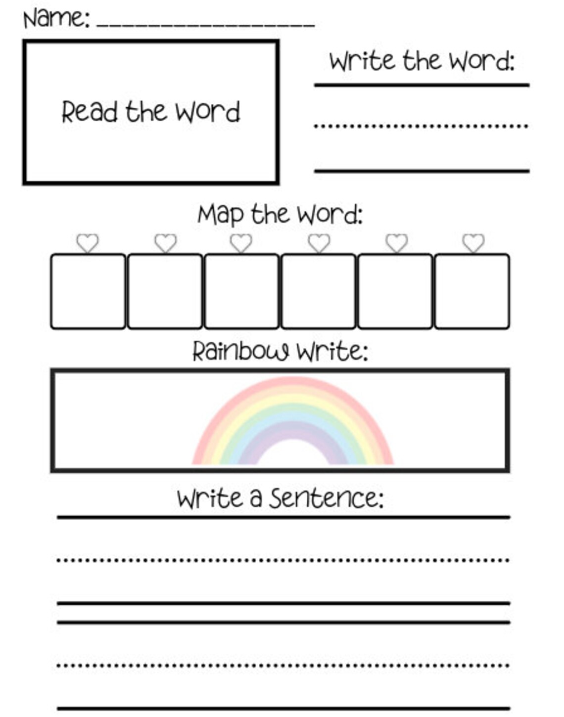 Heart Word Practice and Word Card Bundle: Science of Reading Aligned ...