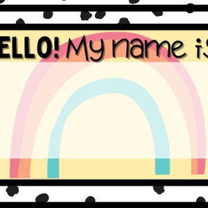 Black Dots and Pastel Rainbows Boho Classroom Decor Theme Set - Etsy