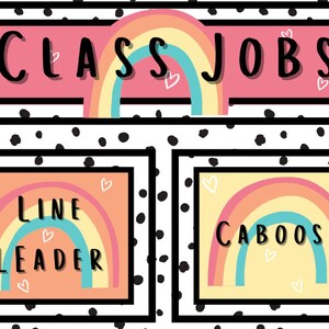 Black Dots and Pastel Rainbows Boho Classroom Decor Theme Set - Etsy