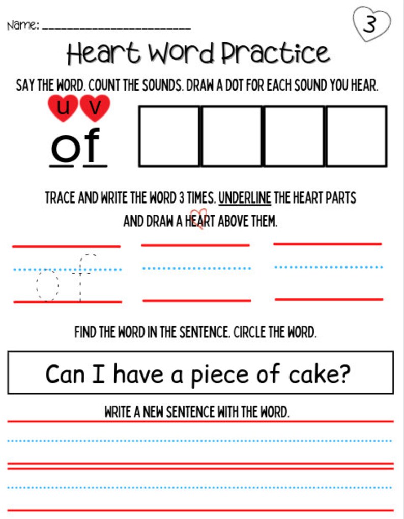 Heart Word Mapping Practice : Orthographic Mapping for 110 Sight Words ...