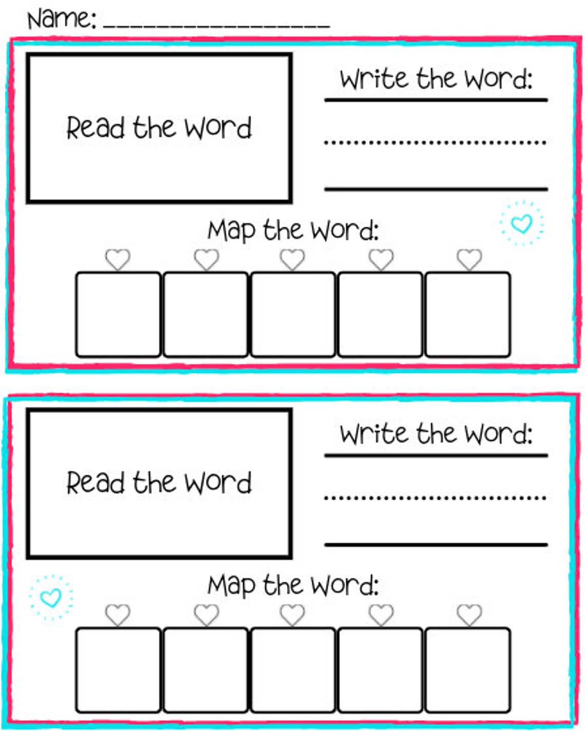 Heart Word Practice and Word Card Bundle: Science of Reading Aligned ...