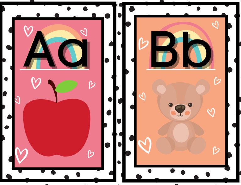 Black Dots and Pastel Rainbows Boho Classroom Decor Theme Set - Etsy