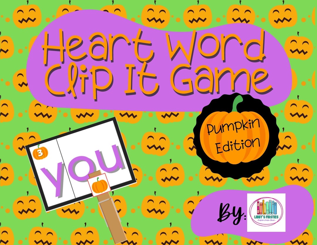 Heart Word Clip It & Map It Activity - Pumpkin Edition ...