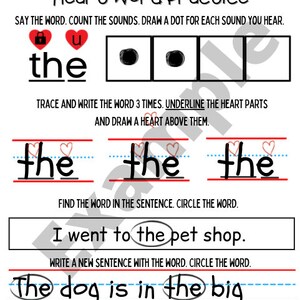 Heart Word Mapping Practice : Orthographic Mapping for 110 Sight Words ...