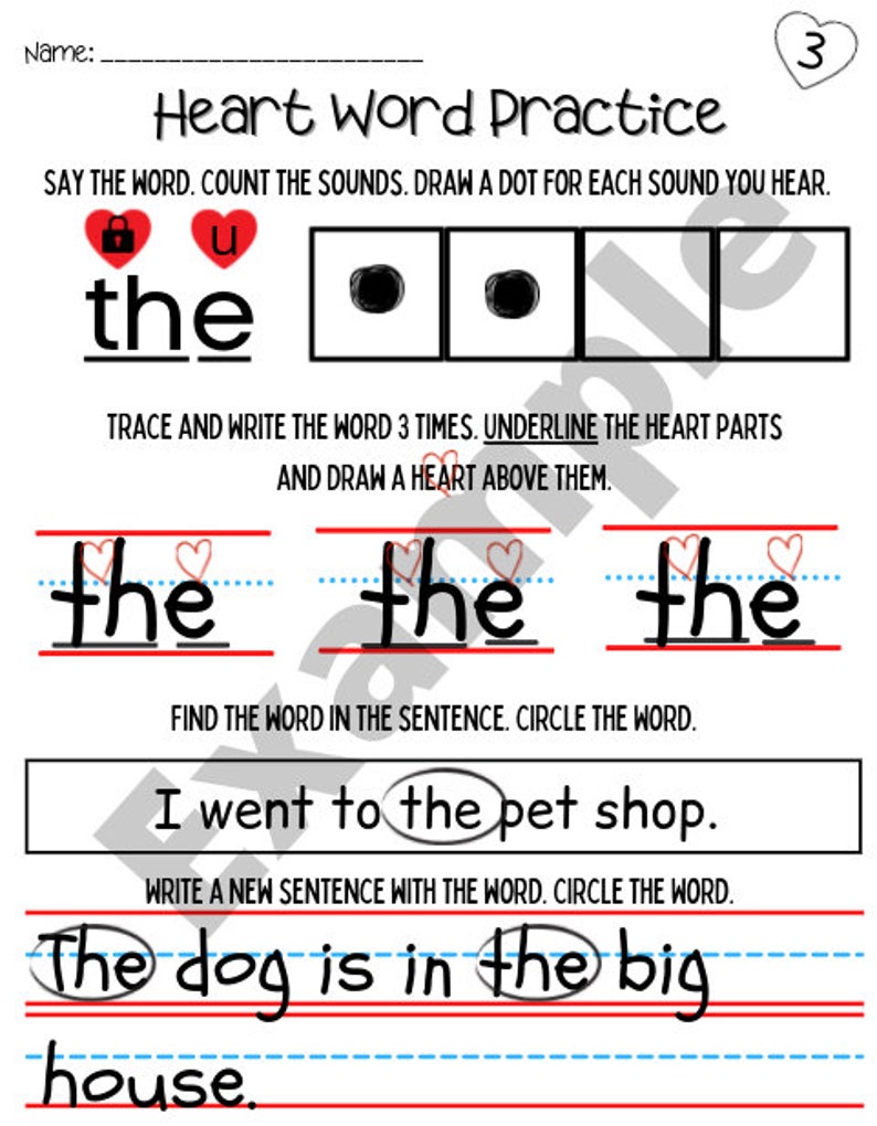 Heart Word Mapping Practice : Orthographic Mapping for 110 Sight Words ...
