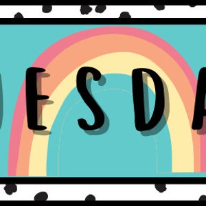 Black Dots and Pastel Rainbows Boho Classroom Decor Theme Set - Etsy