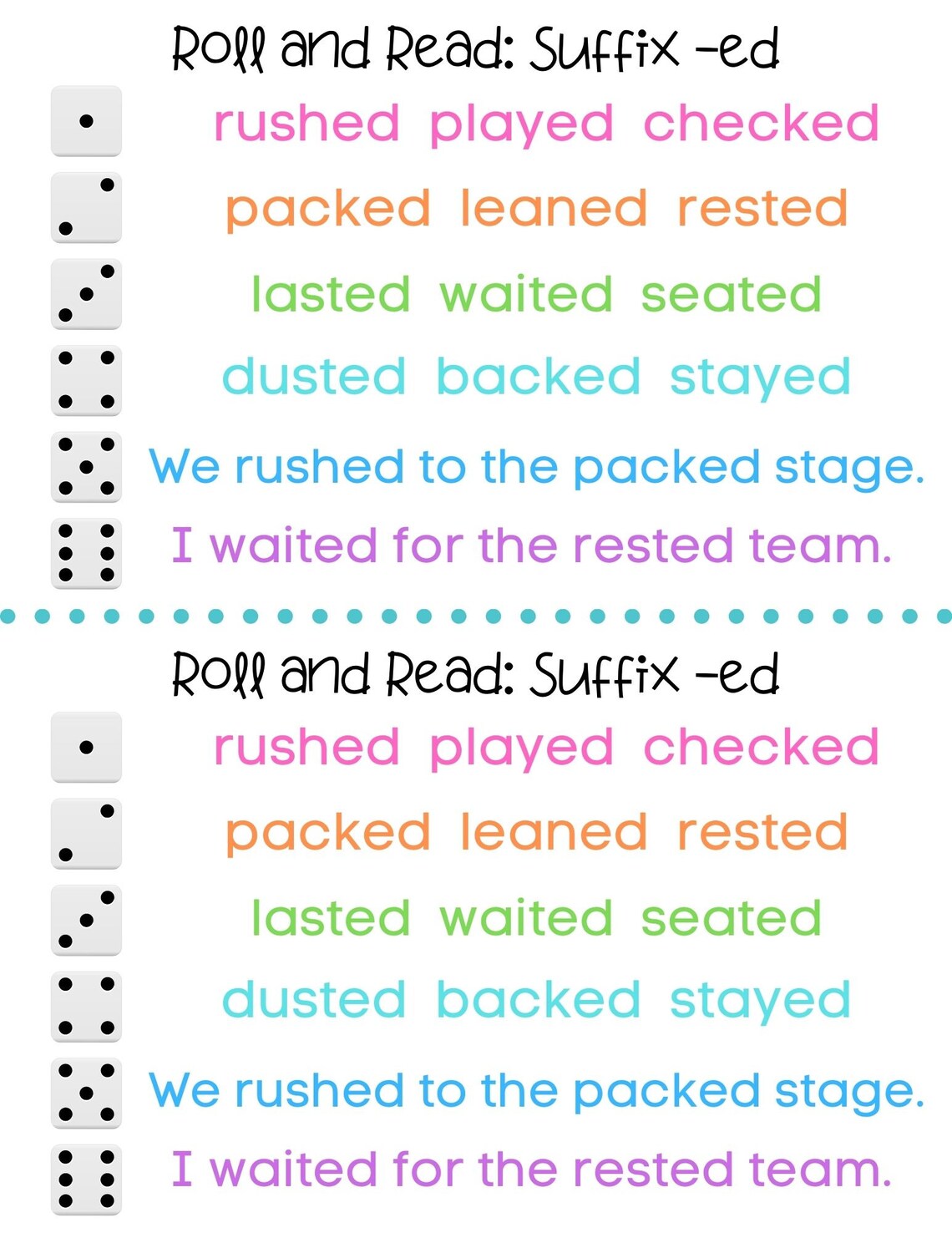 Roll and Read Phonics Blending Lines, A Yearlong Fluency Building ...