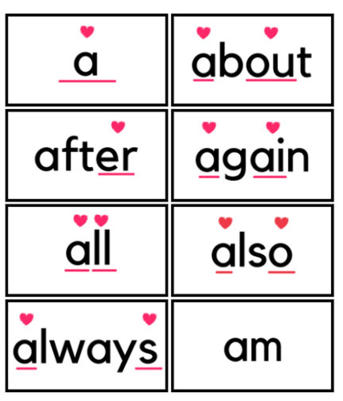 Heart Word Practice and Word Card Bundle: Science of Reading Aligned ...