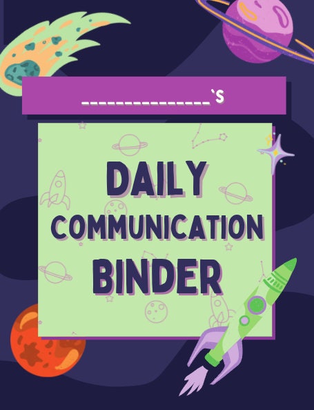 Space Themed Communication Binder or Folder Covers, Outer Space Binder ...