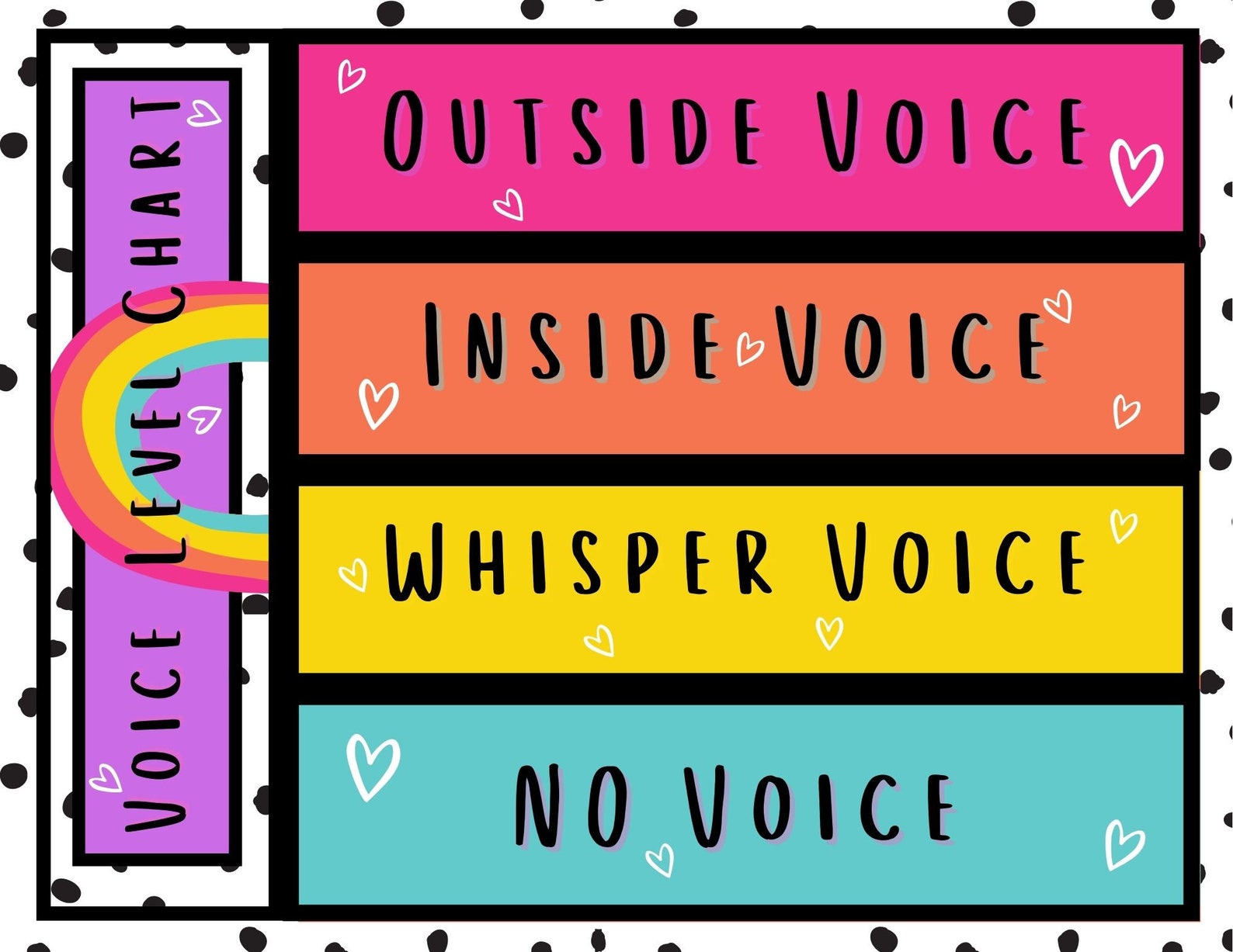 Black Dots and Rainbows Classroom Decor Set / Modern & Trendy Rainbows ...