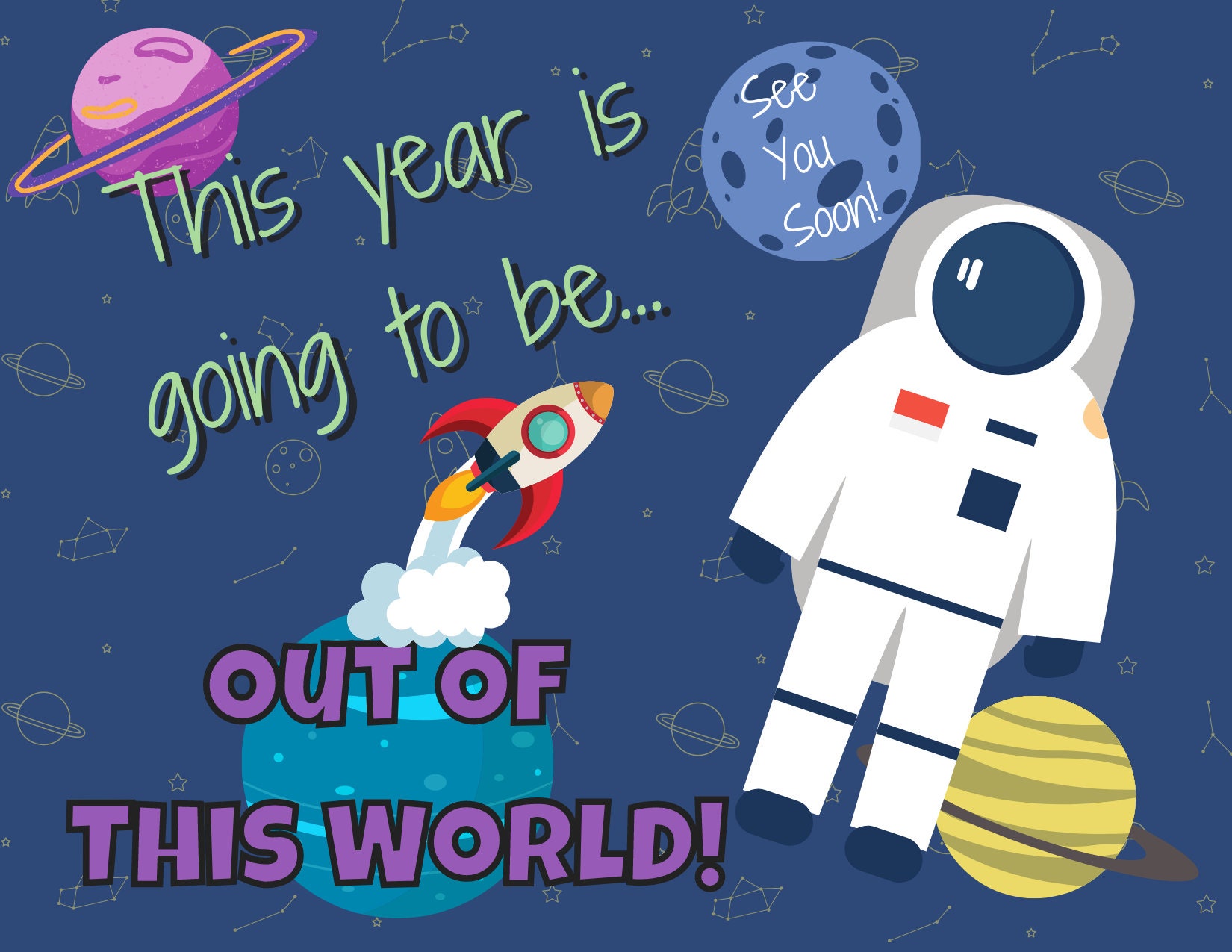 Space Theme Back to School Postcard, Outer Space Postcard, Welcome Back ...
