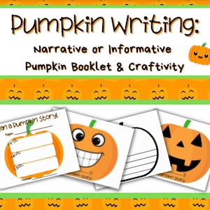 Narrative or Informative Pumpkin Writing Booklet and Craftivity - Etsy