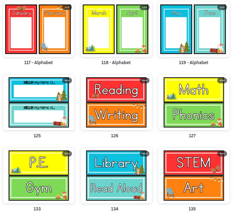 Happy Campers Camping Classroom Theme Decor - Editable! - Etsy