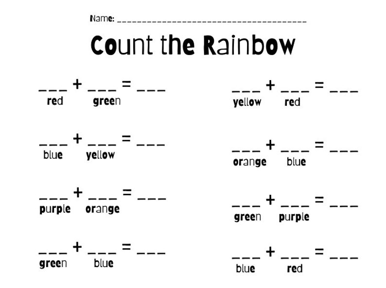 Count the Rainbow: Color Sorting and Addition Activity - Etsy Australia