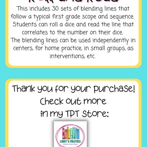 Roll and Read Phonics Blending Lines, A Yearlong Fluency Building ...