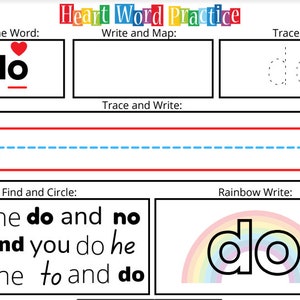 Heart Word Flash Cards and Practice Pages UFLI Inspired - Etsy