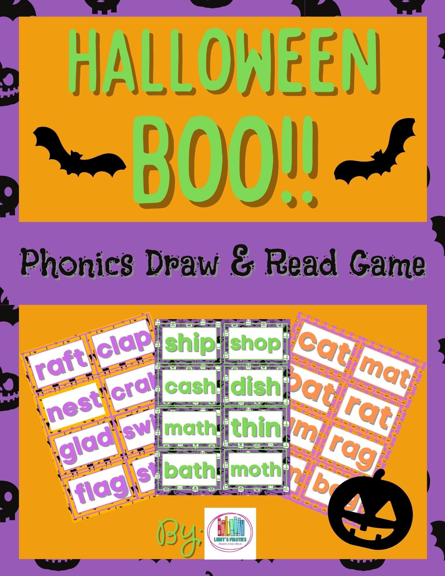 Boo! Phonics Game: CVC, Consonant Blends, and Digraphs Decoding Game - Etsy