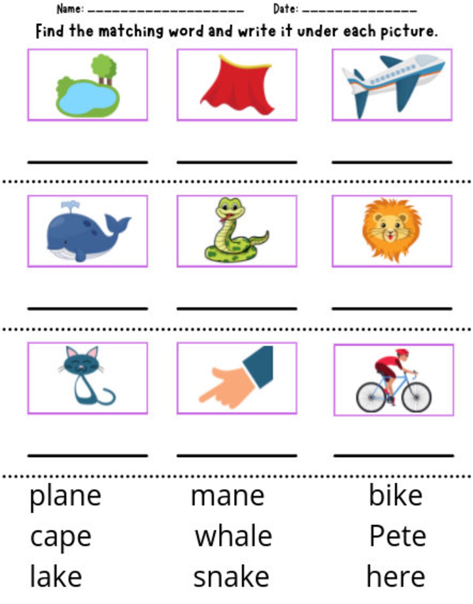 Phonics Word Matching Activities, Phonics Center, Learning Stations ...