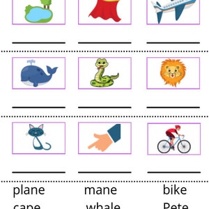 Phonics Word Matching Activities, Phonics Center, Learning Stations ...