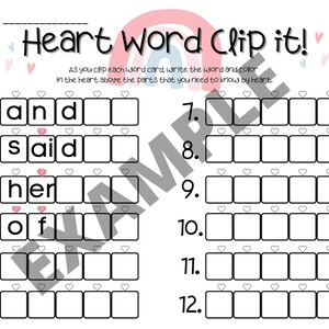 Heart Word Clip It & Map It Game, Orthographic Mapping, Science of ...
