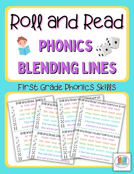 Roll and Read Phonics Blending Lines A Yearlong Fluency - Etsy