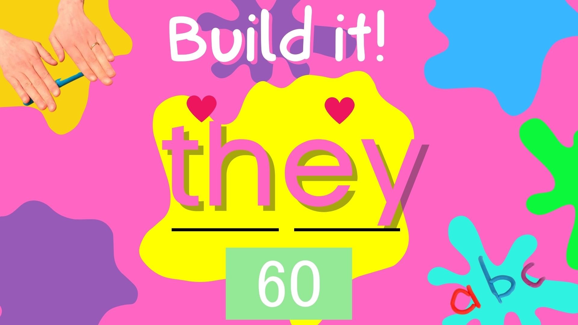 Playdough Heart Words Slides - 110 Word Building Slides With Visual ...