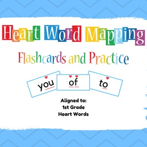 Sight Word Flashcards and Orthographic Mapping Practice, Heart Word ...