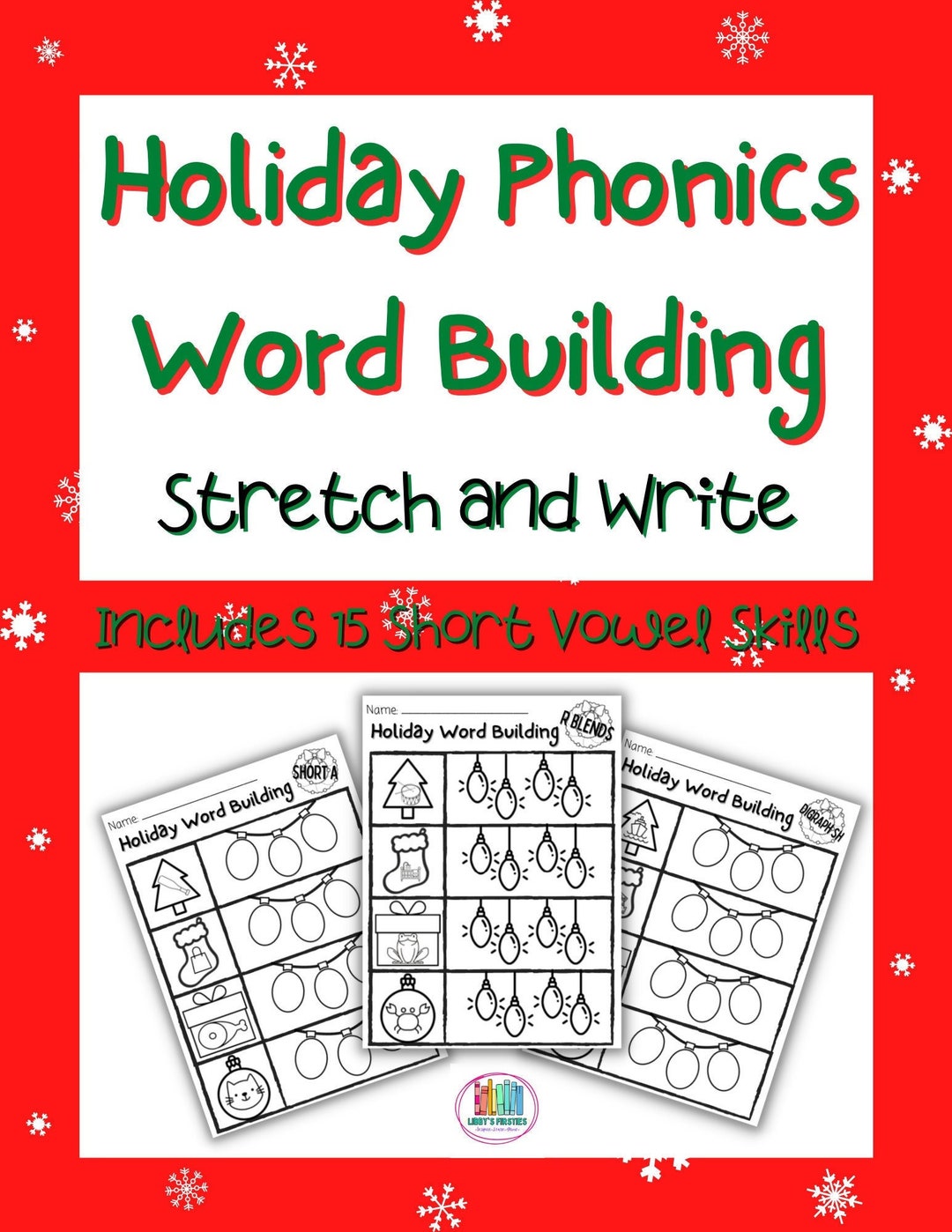 Holiday Phonics Word Building: Includes 15 Short Vowel Phonics Skills ...