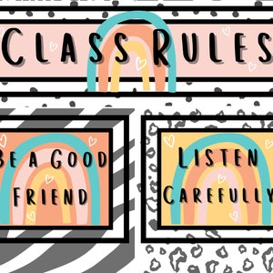 Animal Print, Pastels & Rainbows Classroom Decor Set - Trendy and ...