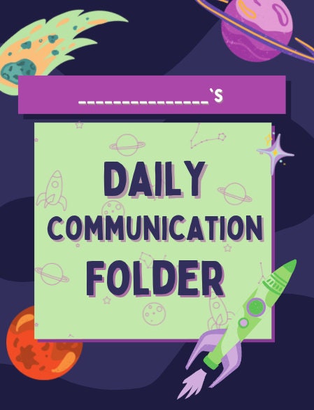 Space Themed Communication Binder or Folder Covers, Outer Space Binder ...