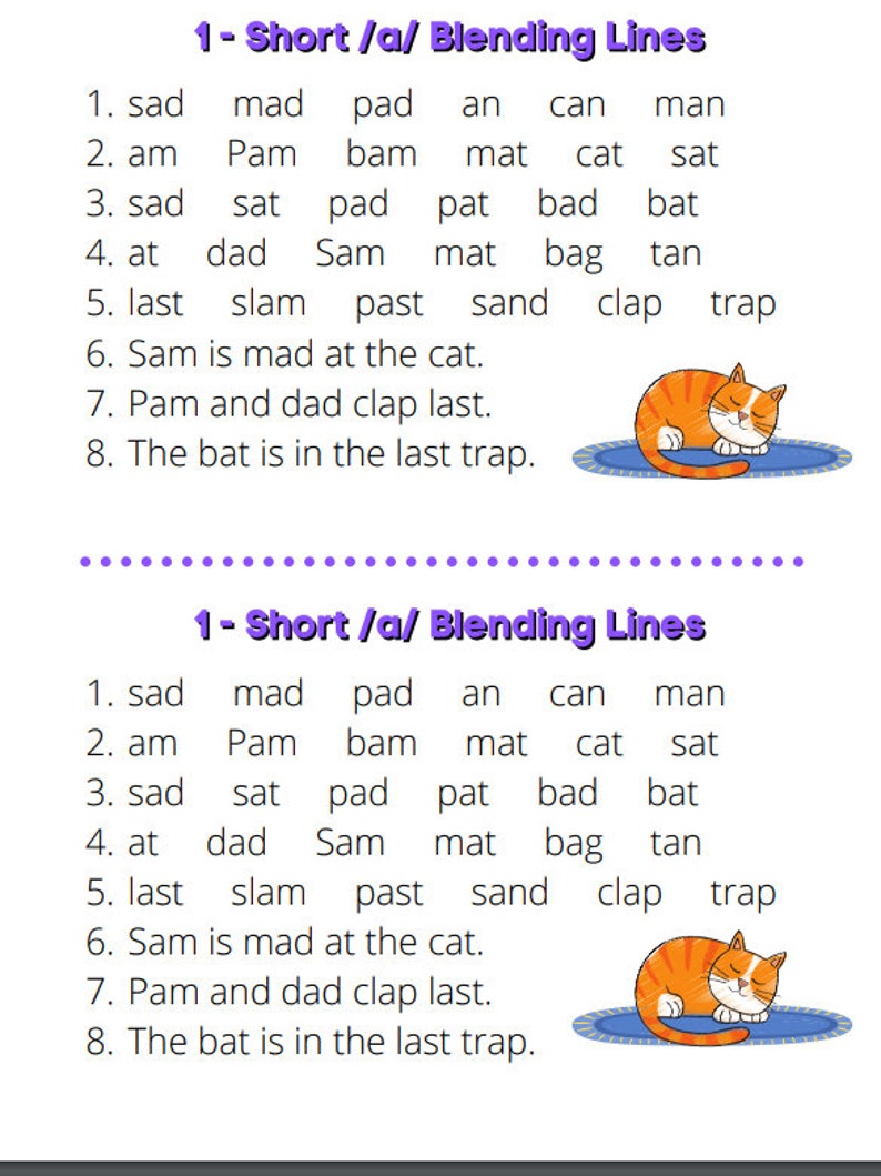 First Grade Phonics Blending Lines, Science of Reading, Decodable ...