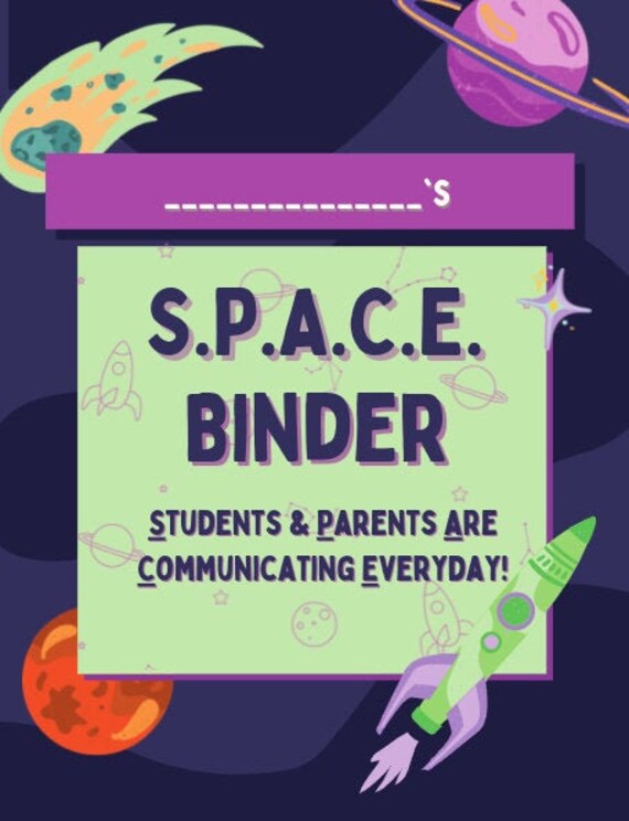 Space Themed Communication Binder or Folder Covers Outer | Etsy