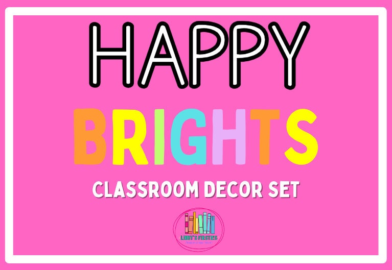 Happy Brights Classroom Decor - Bright Colors Theme - Editable! - Etsy