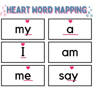 Heart Word Flashcards, Heart Word Mapping, Orthographic Heart Word ...