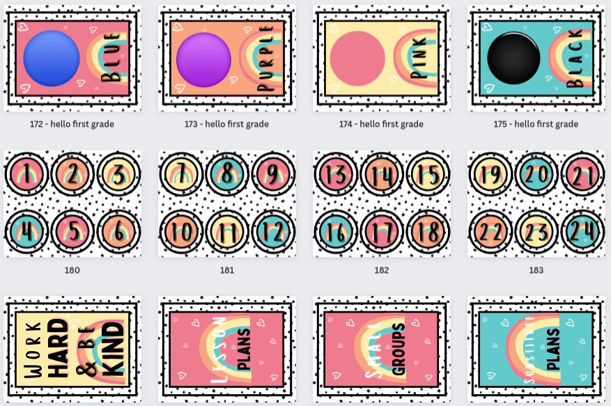 Black Dots and Pastel Rainbows Boho Classroom Decor Theme Set - Etsy