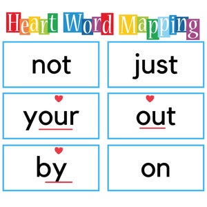 Sight Word Flashcards and Orthographic Mapping Practice, Heart Word ...