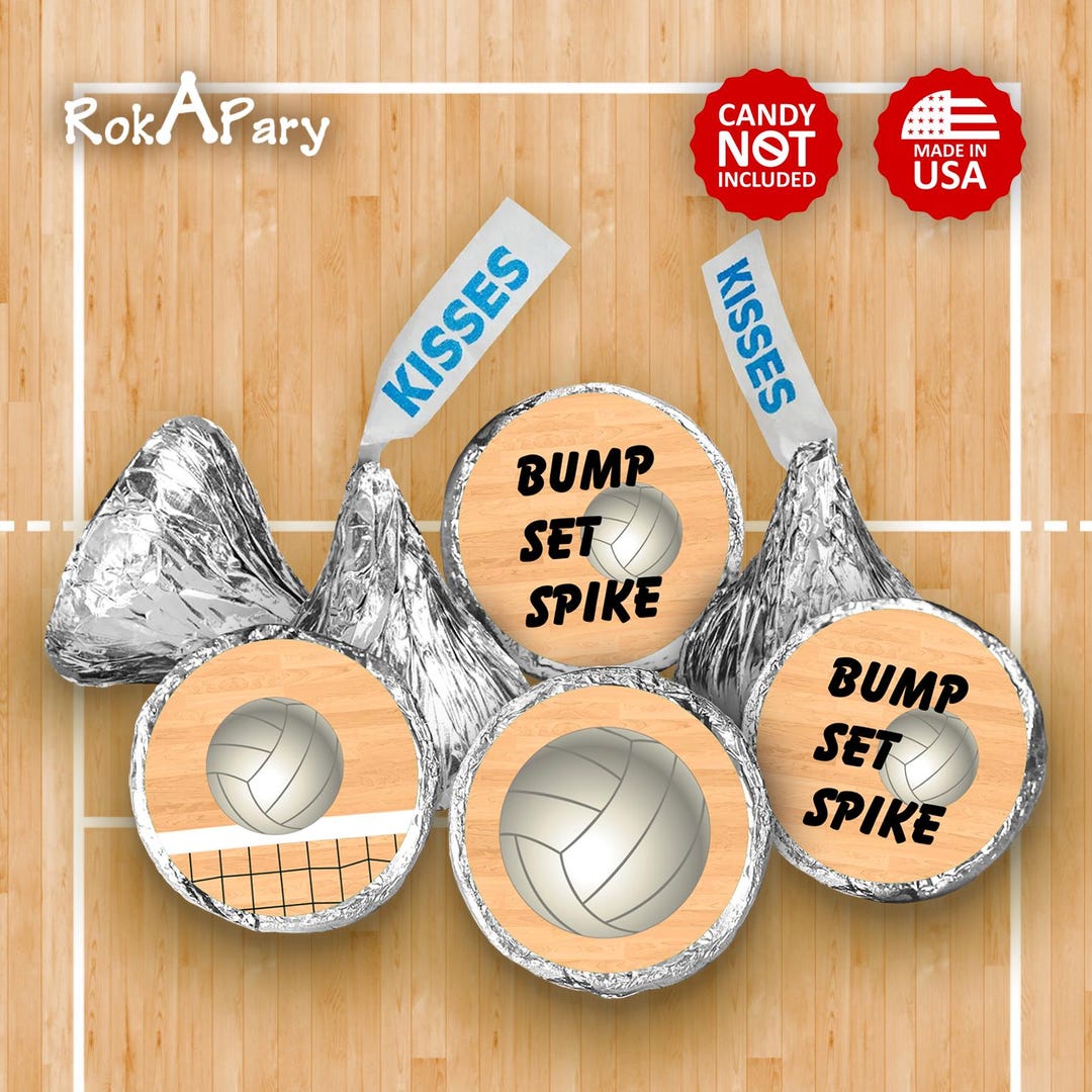 Volleyball Theme Glossy Candy Labels – Set of 216 Self-adhesive ...