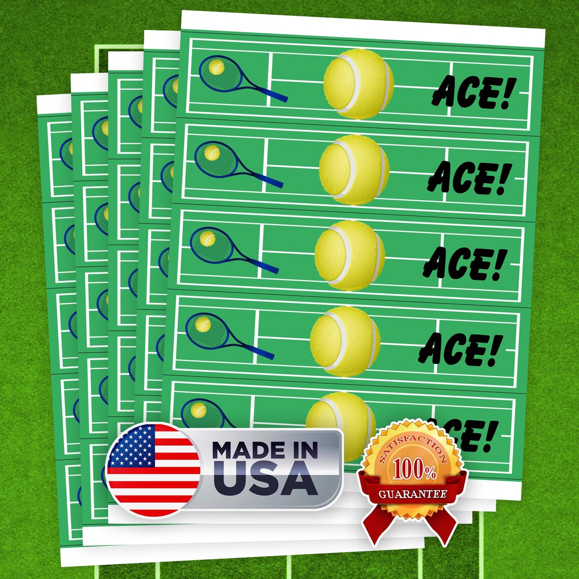 Tennis Water Bottle Labels | Set of 25 | Waterproof Glossy Sports Party ...