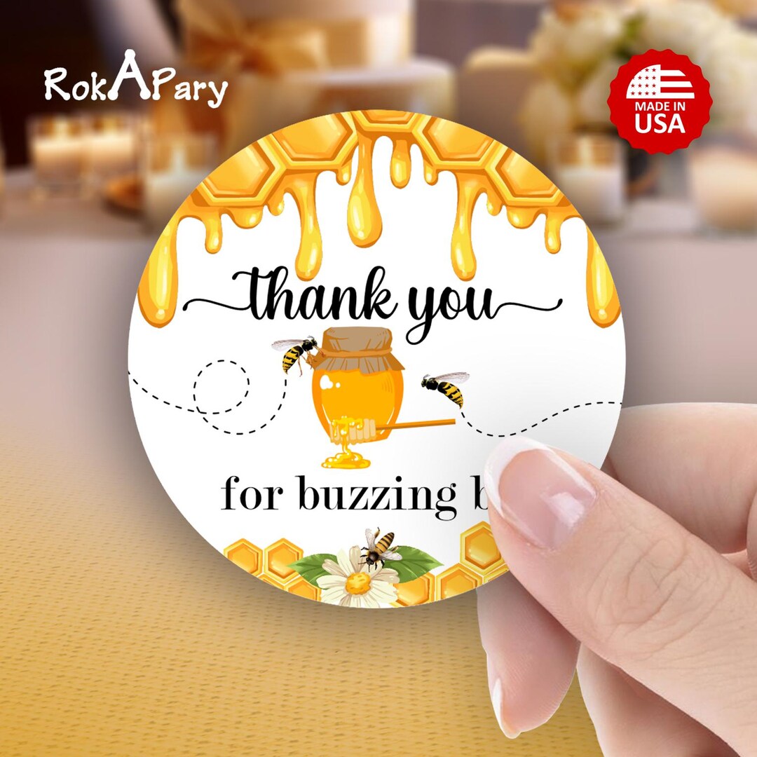 GLOSSY Bee 2 Inch Round Stickers – Set of 40 – Bee-themed Labels for ...