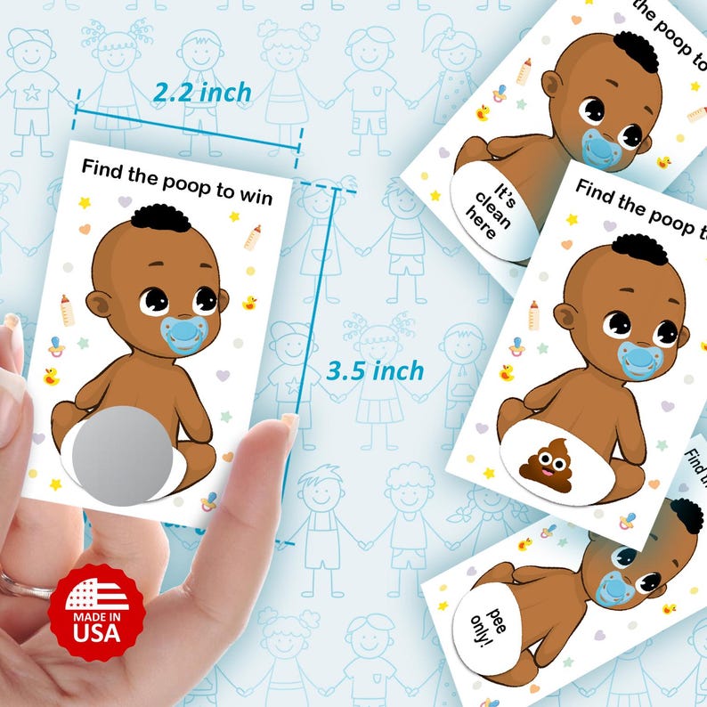 Baby Shower Boy Scratch off Poop Game, Easy to Play Silly Games, Funny ...