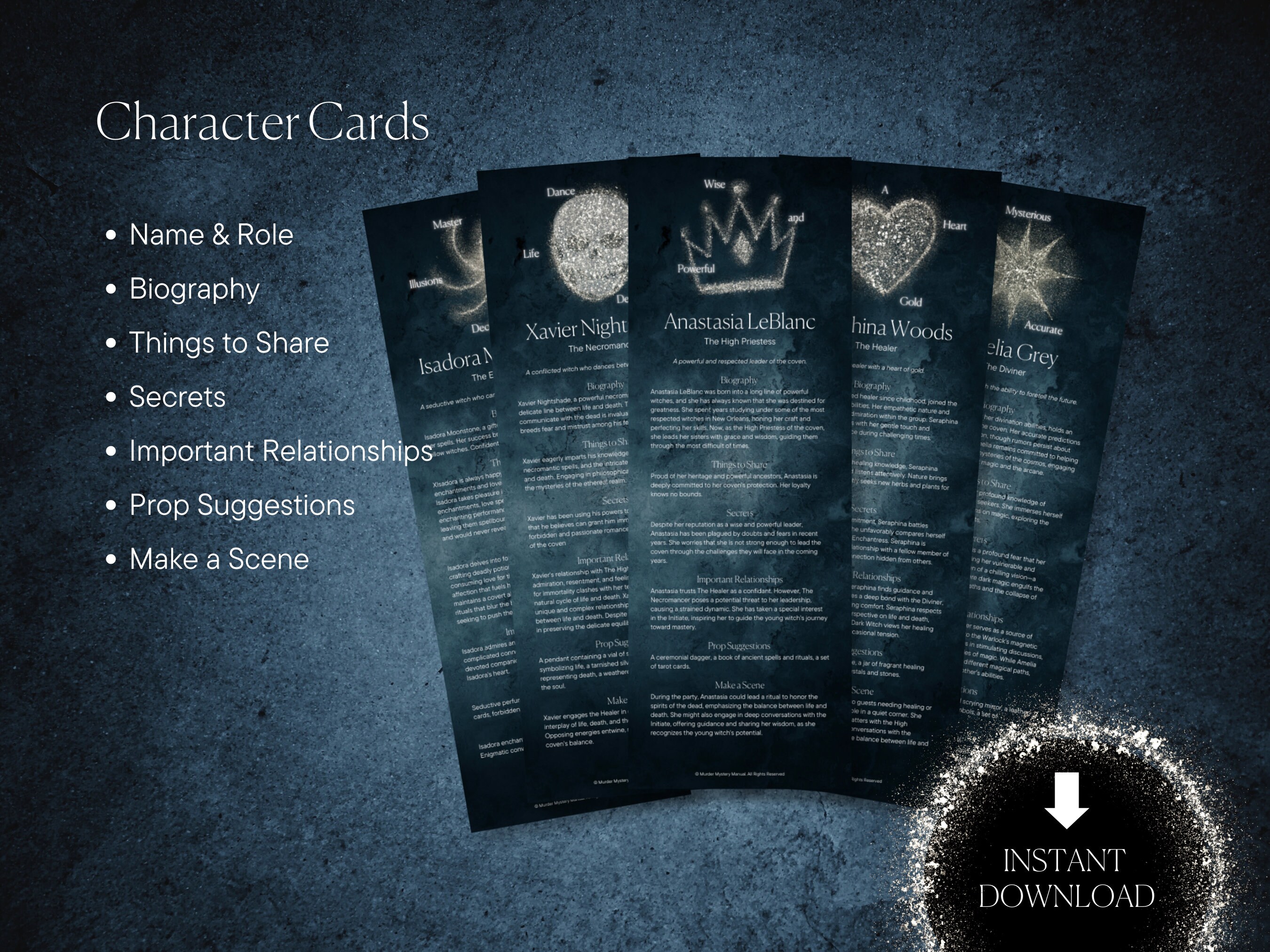 DIY Printable Murder Mystery Game: the Witching Hour, 7-10 All Female ...