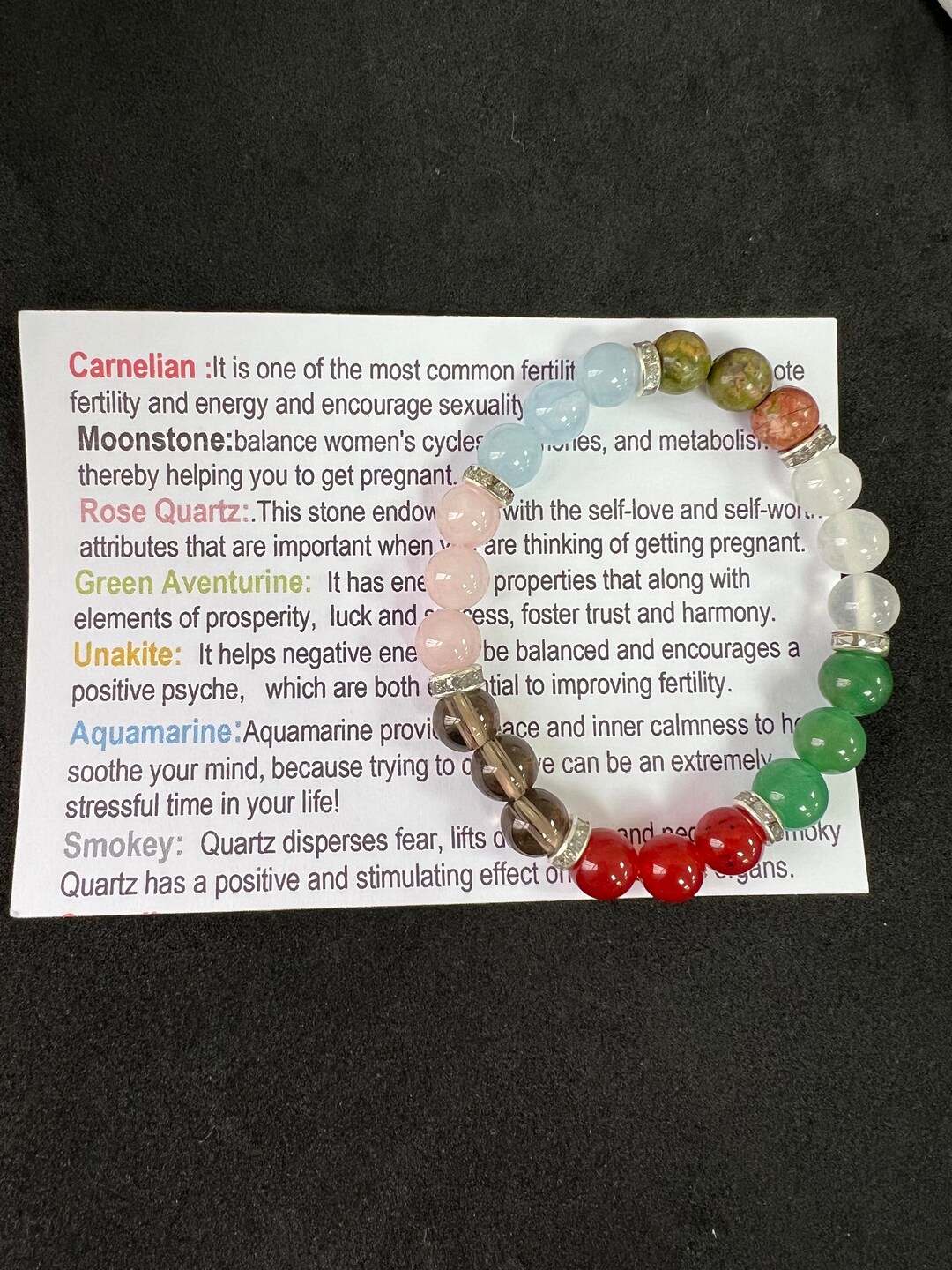Fertility Crystal Bracelet, IVF Pregnancy Gift Fertility Crystals ...