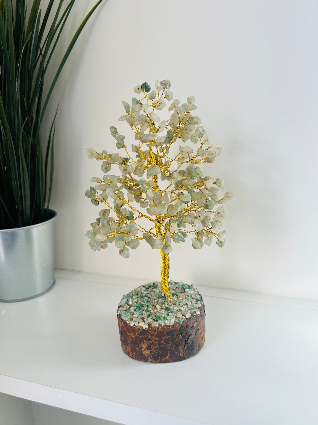 Green Aventurine Crystal Tree , Good Luck Crystal Tree, Gemstone Tree ...