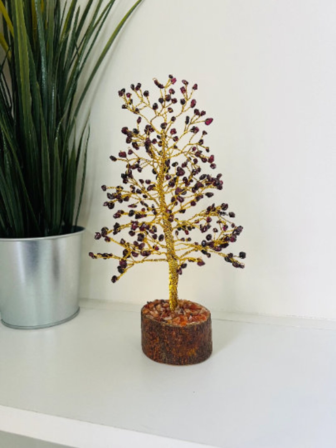 Red Garnet Gemstone Tree/ Crystal Tree / Ruby Crystal Tree / Sculpture ...